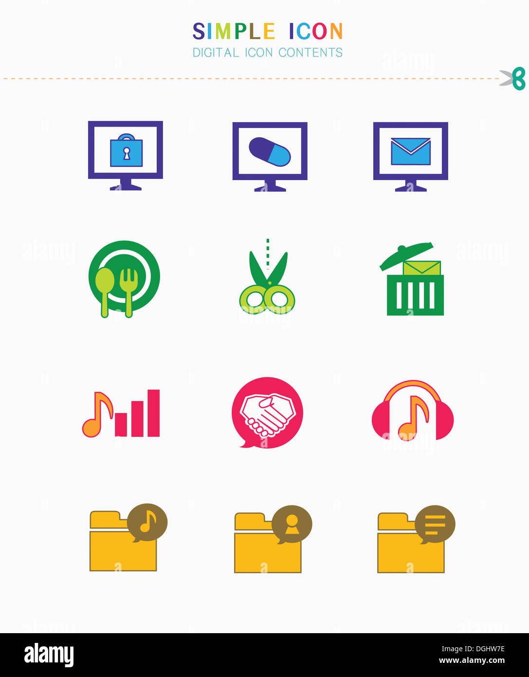 an illustration of different simple icons Stock Photo - Alamy