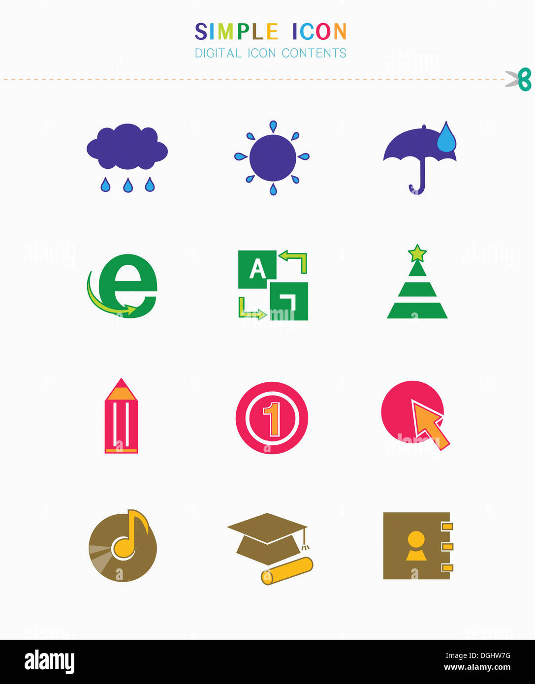 an illustration of different simple icons Stock Photo - Alamy