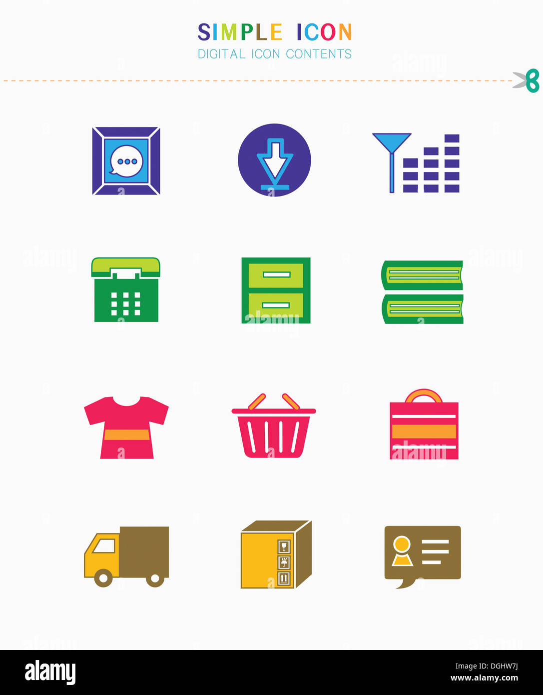 an illustration of different simple icons Stock Photo - Alamy