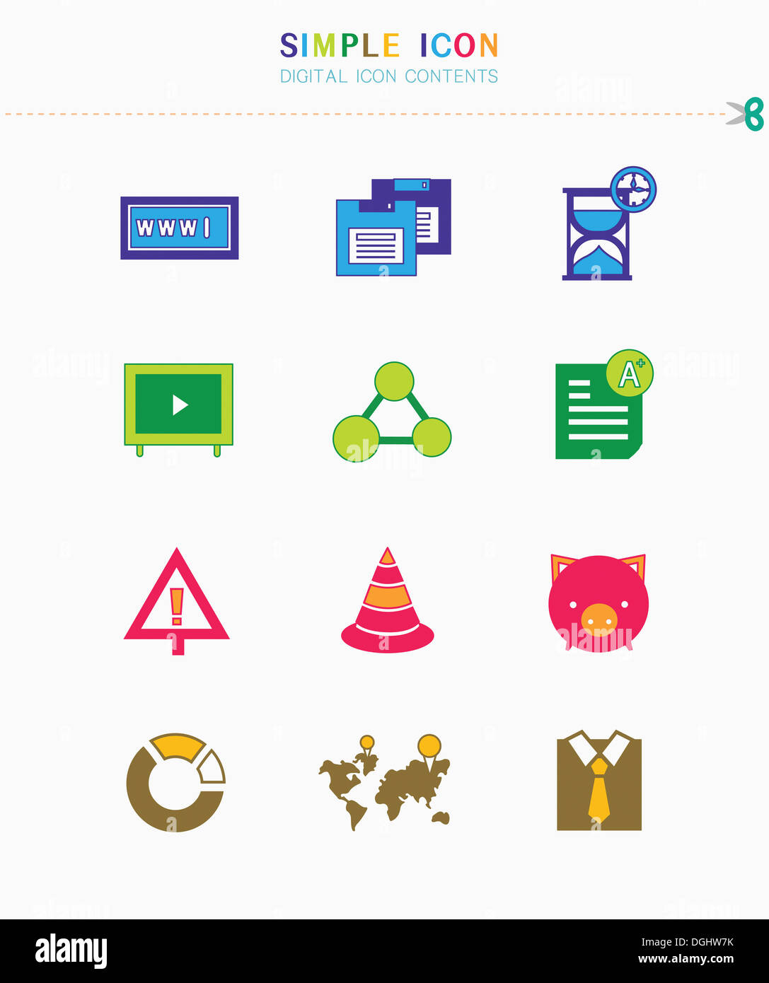 an illustration of different simple icons Stock Photo - Alamy