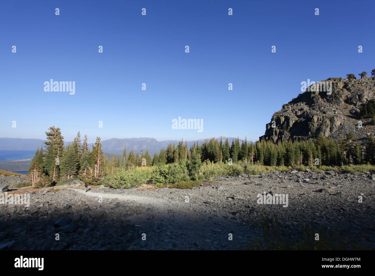 Mount Tallac trailhead overlooking lake Tahoe, California, USA Stock ...