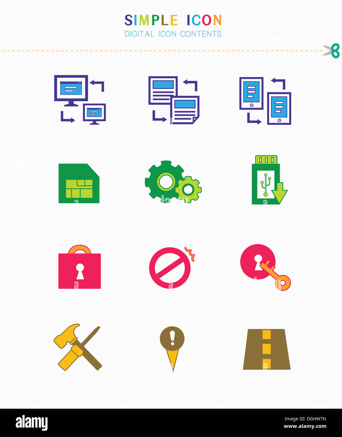 an illustration of different simple icons Stock Photo - Alamy