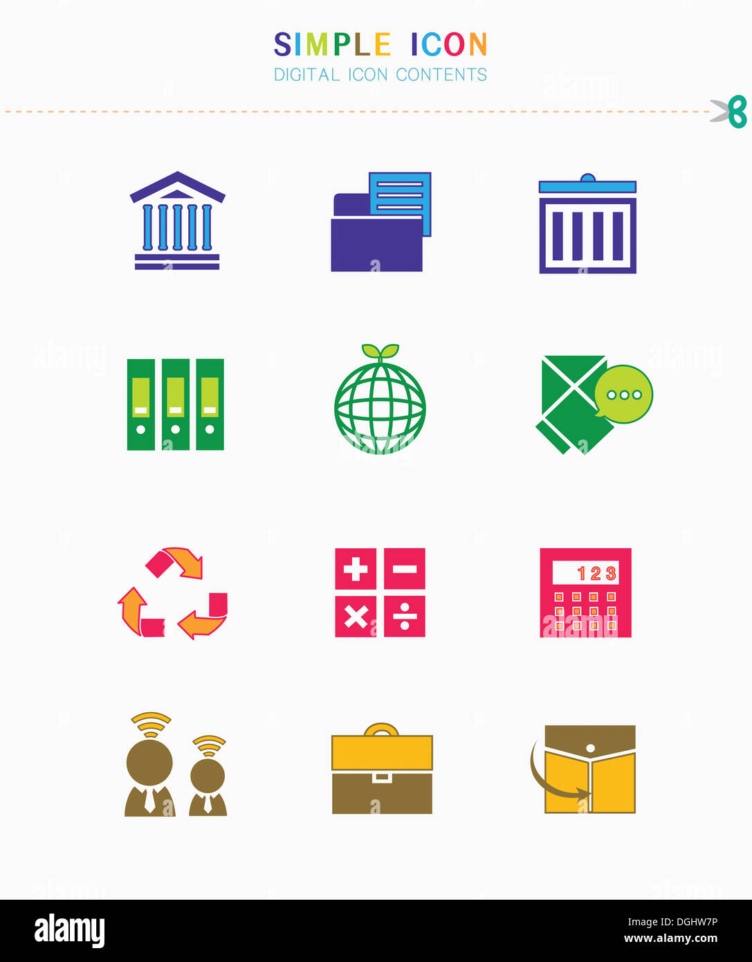 an illustration of different simple icons Stock Photo - Alamy