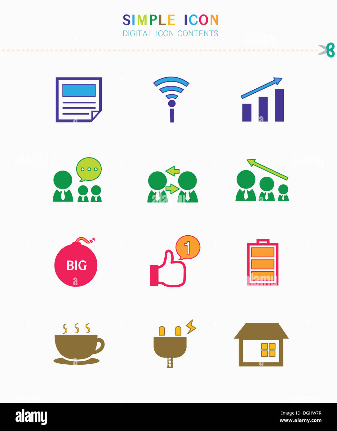 an illustration of different simple icons Stock Photo - Alamy