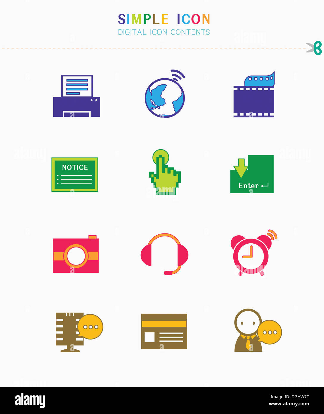 an illustration of different simple icons Stock Photo - Alamy