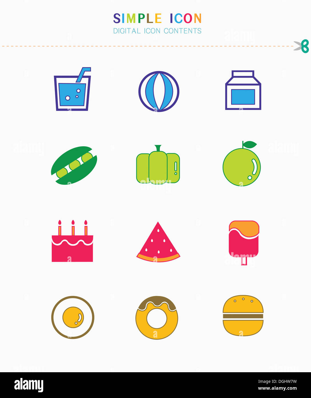 an illustration of different simple icons Stock Photo - Alamy