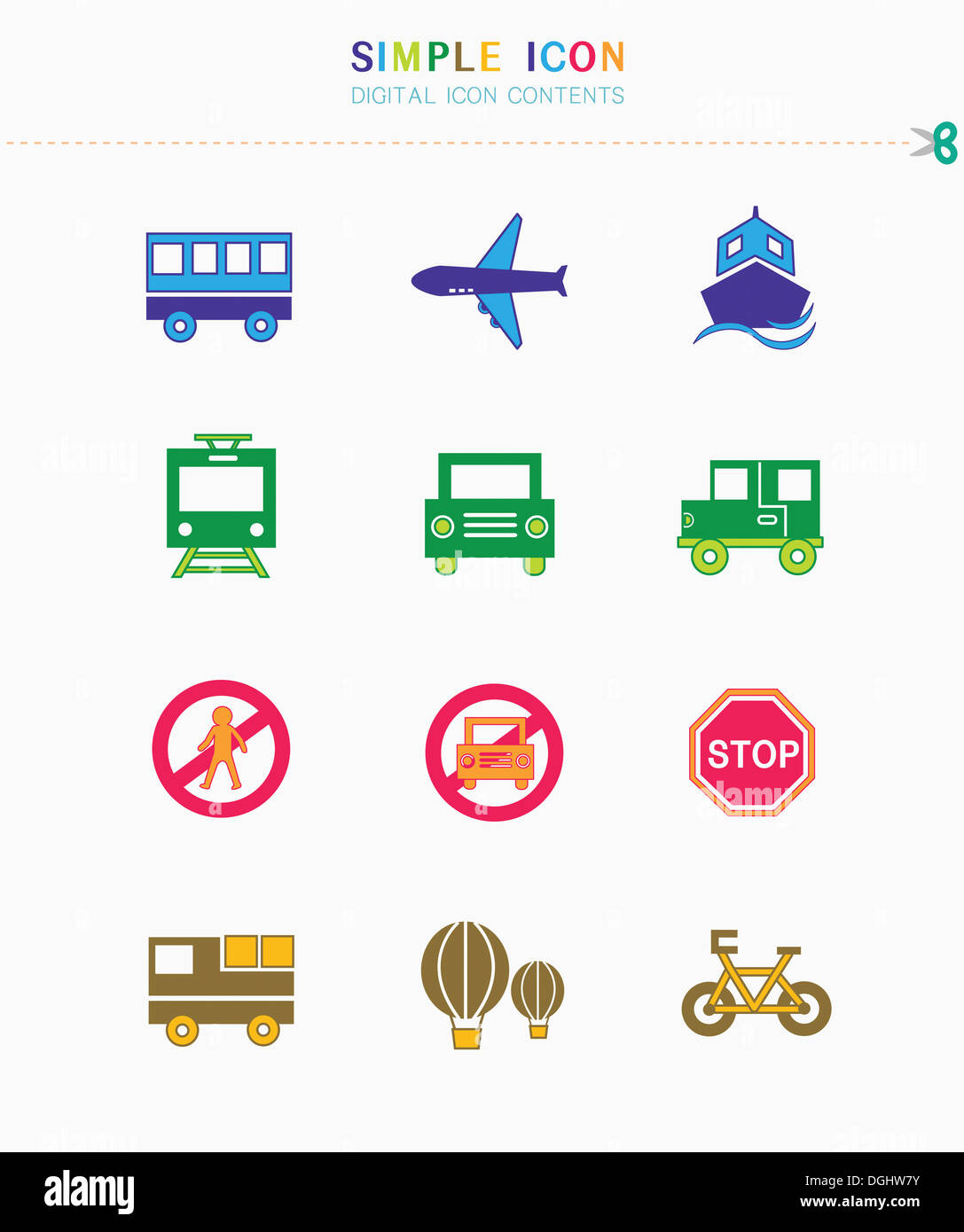 an illustration of different simple icons Stock Photo - Alamy