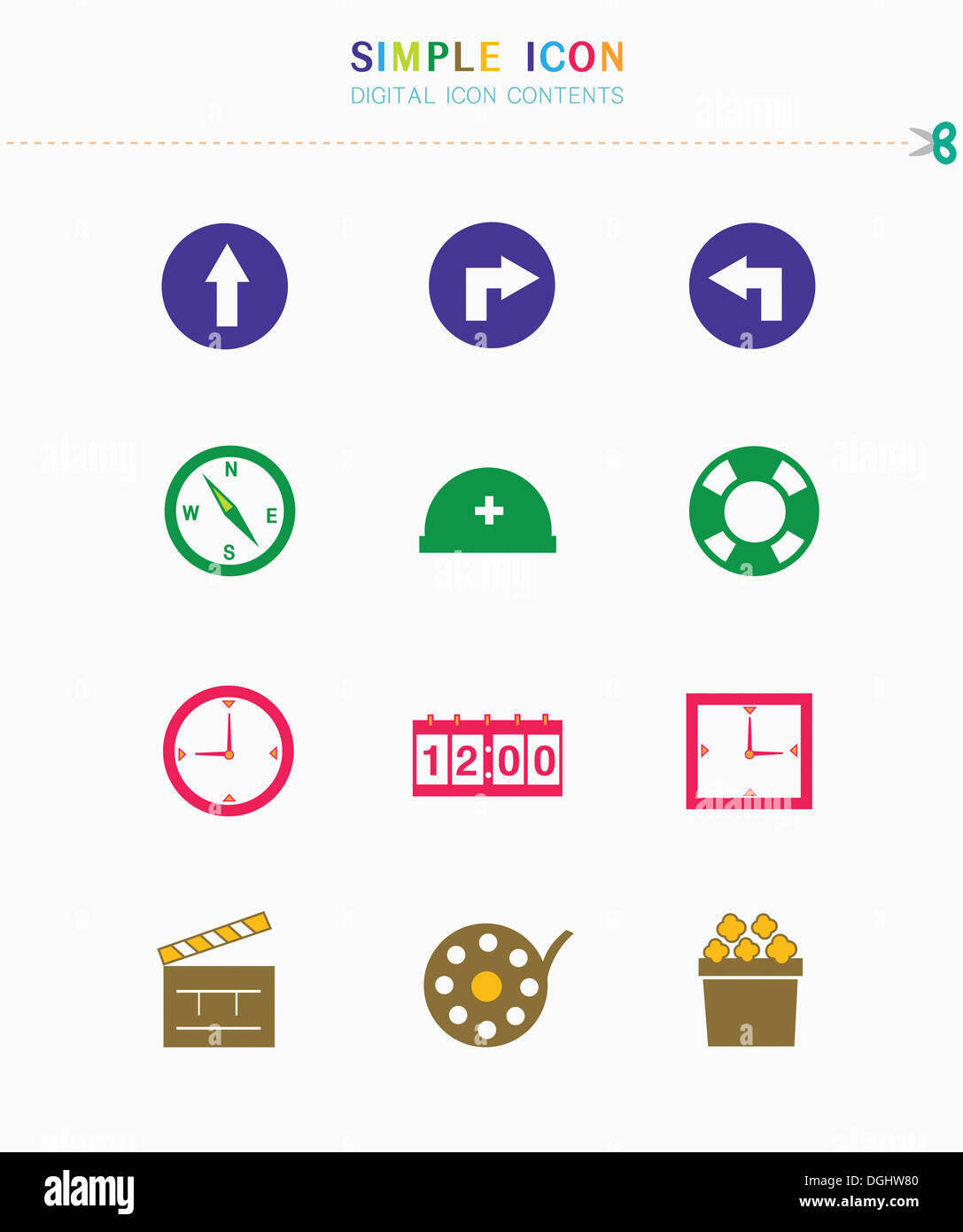 an illustration of different simple icons Stock Photo - Alamy