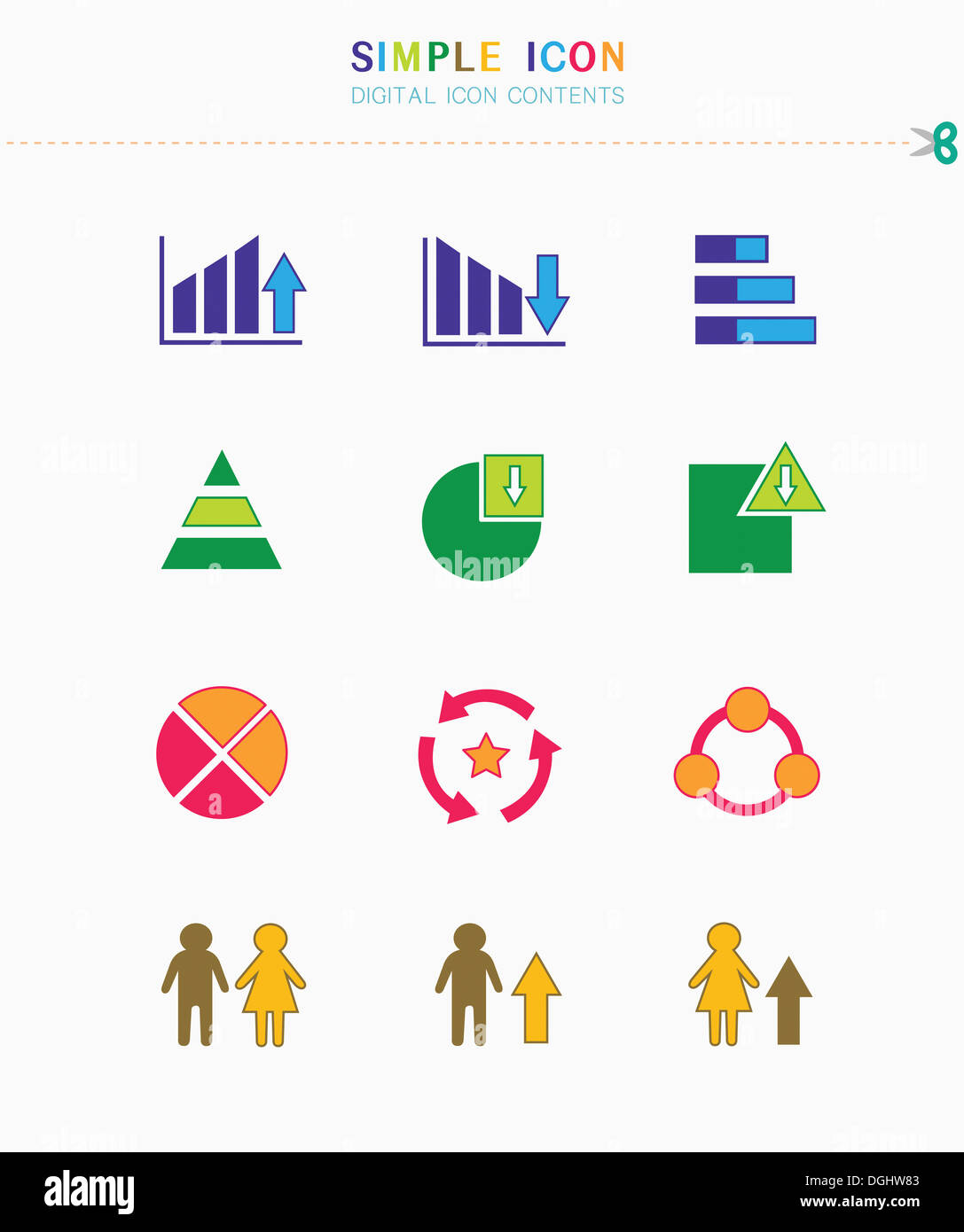 an illustration of different simple icons Stock Photo - Alamy