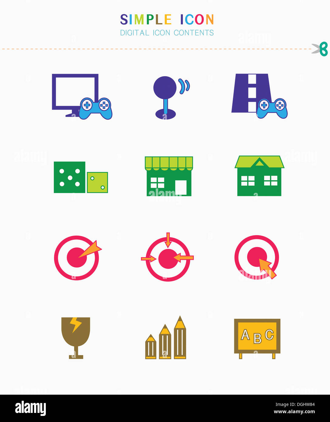 an illustration of different simple icons Stock Photo - Alamy
