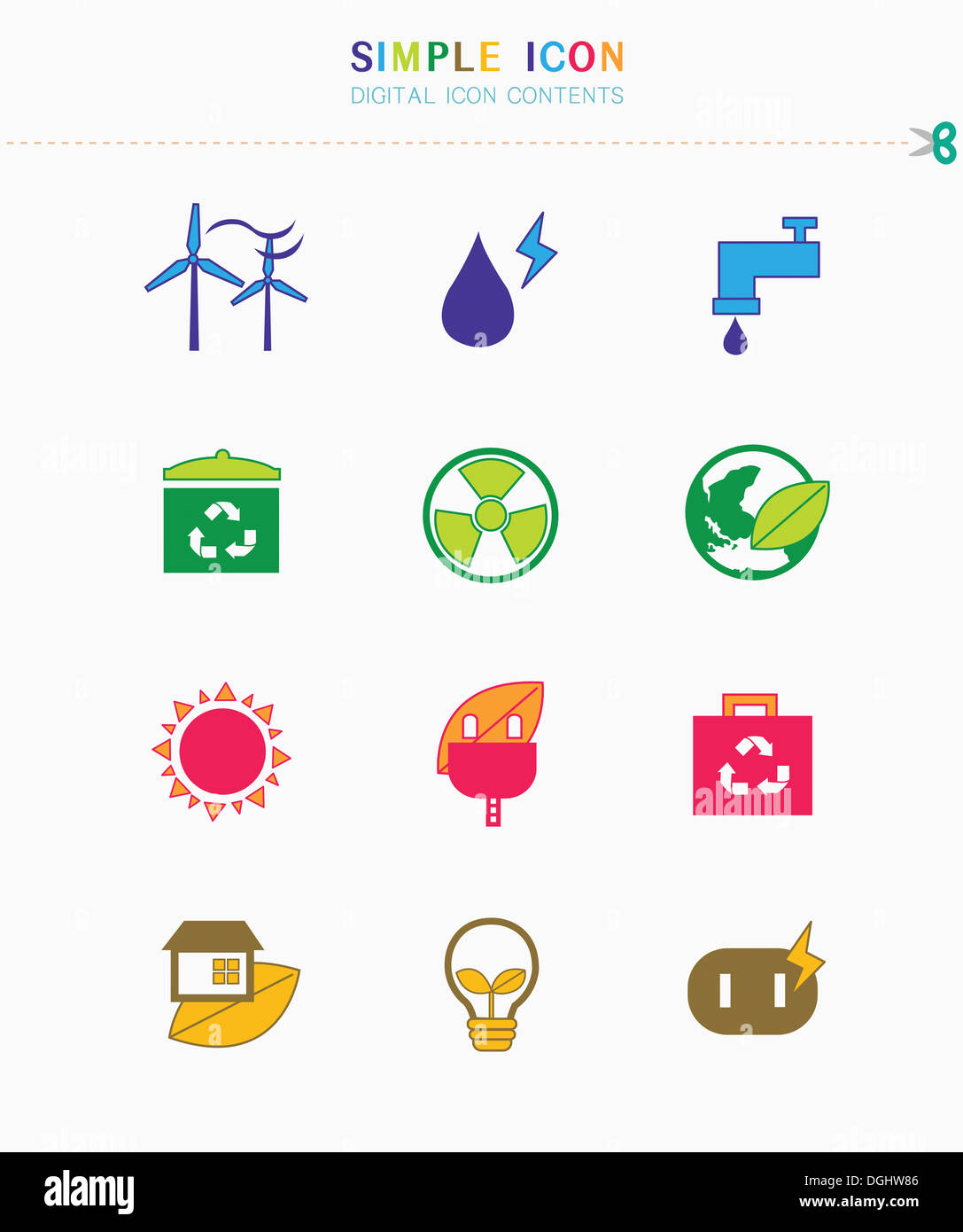 an illustration of different simple icons Stock Photo - Alamy