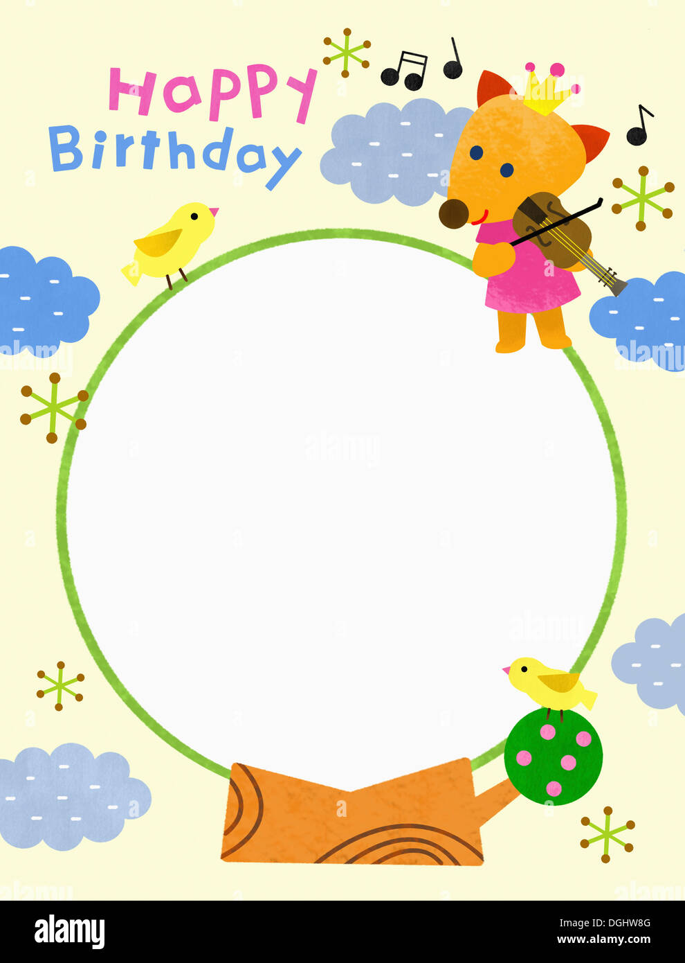a birthday template with a children's theme Stock Photo - Alamy