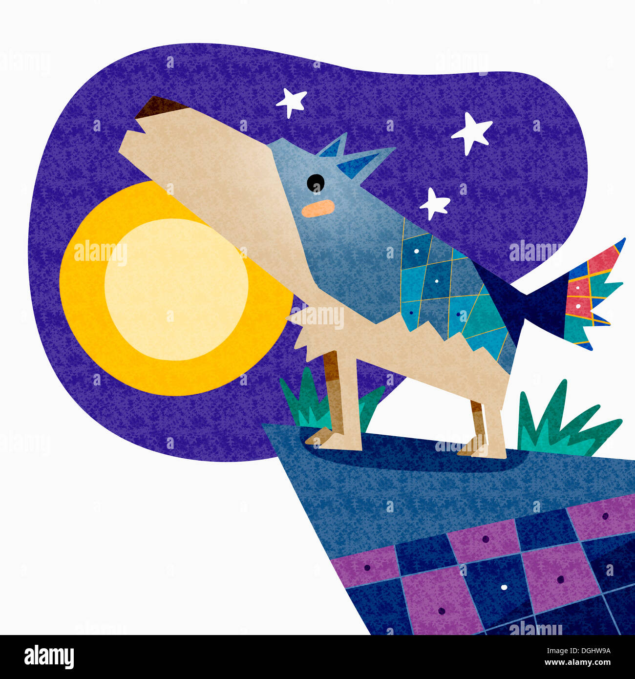 an illustration of a wolf Stock Photo - Alamy