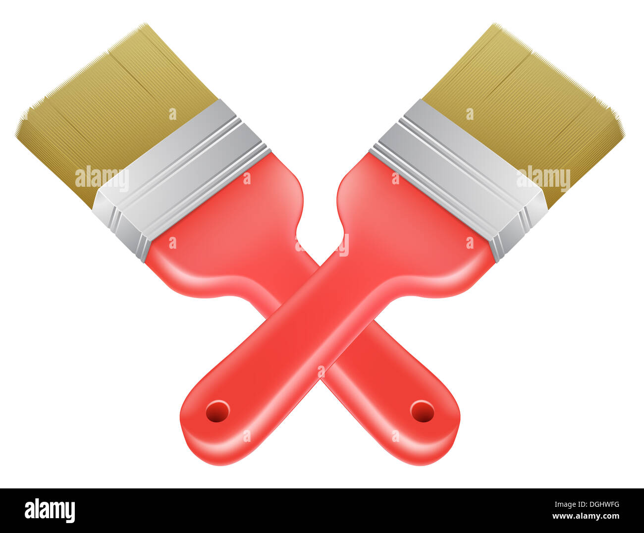 Paintbrushes crossed tools icon of cartoon tools crossed, construction ...