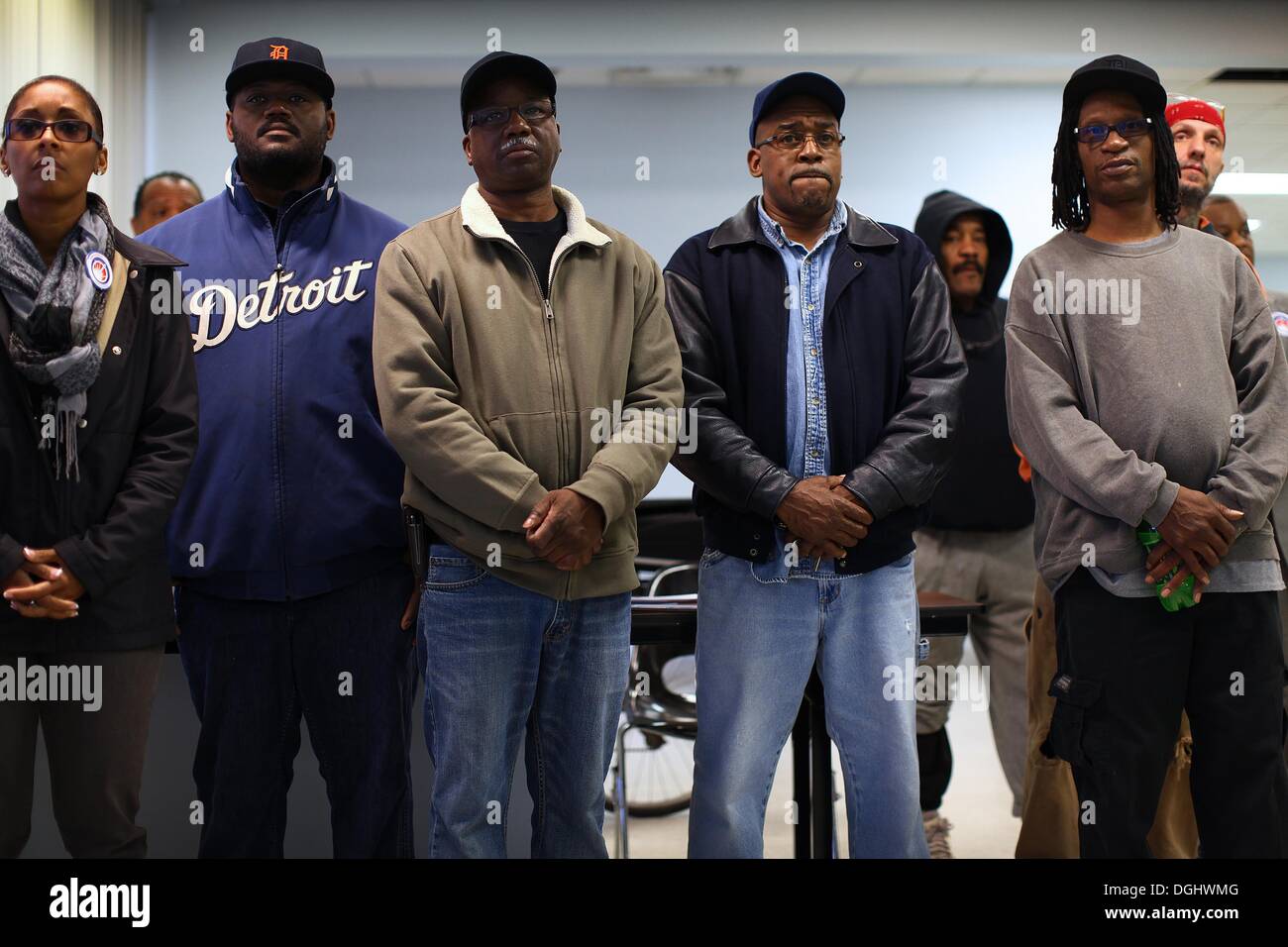 Detroit, Michigan, USA. 10th May, 2013. Supporters line up at Napoleon ...
