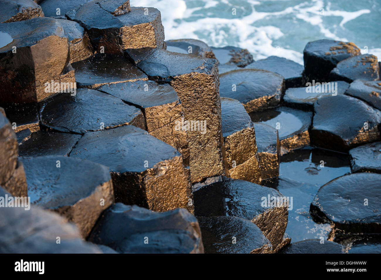 Basalt columns at the Giant's Causeway, Causeway Coast, County Antrim ...