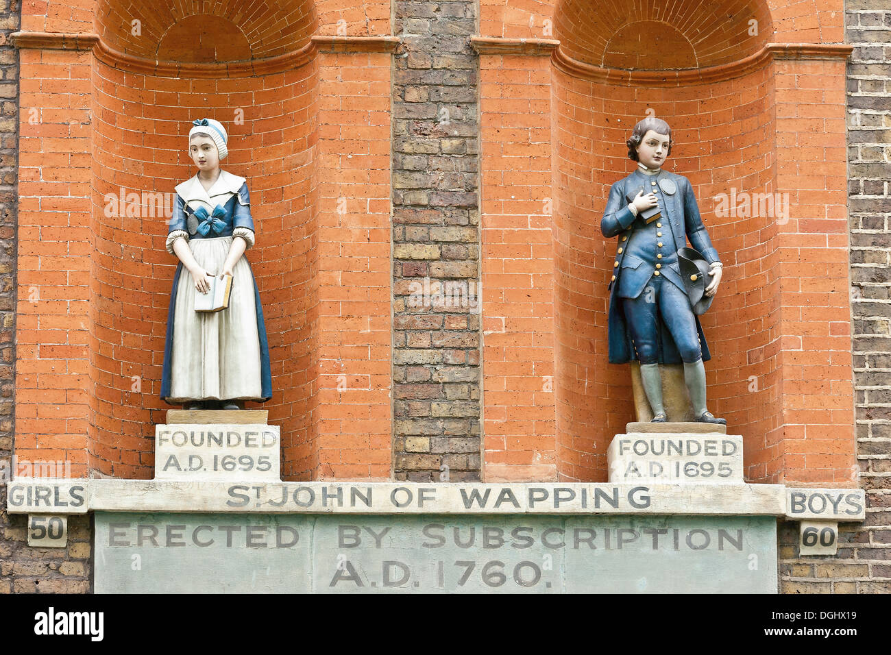 The front of St John of Wapping school in London founded in 1695 with a ...