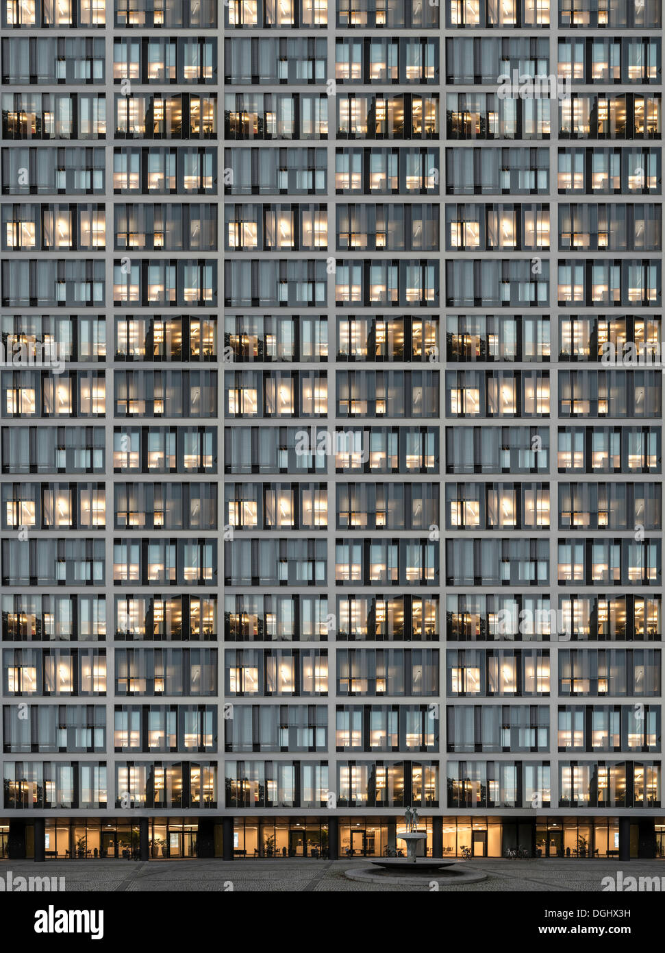 The glass facade with window front of an office house hi-res stock ...