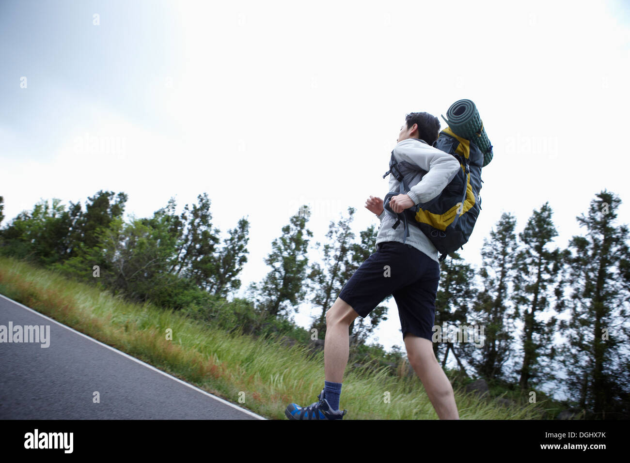 Hiker running on road hi-res stock photography and images - Alamy