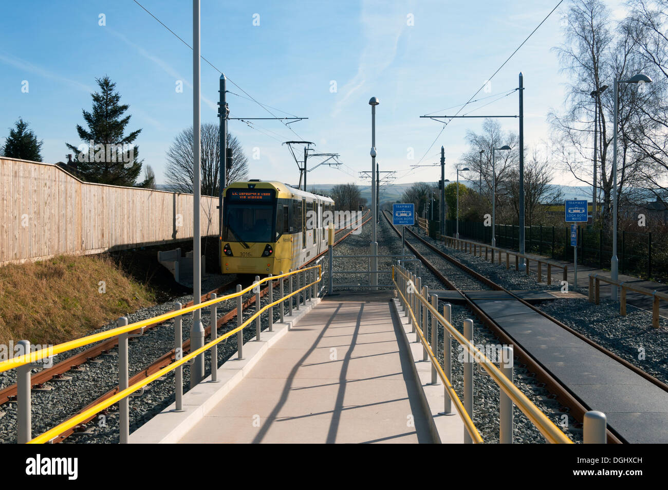 Tram stop at newbold rochdale hi-res stock photography and images - Alamy