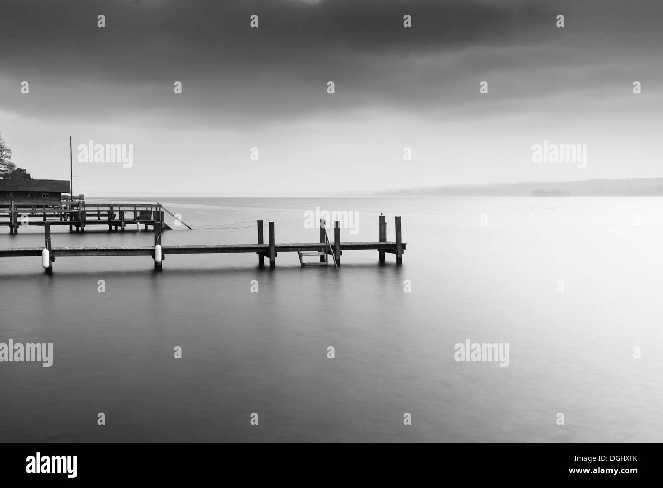 Jetty at Lake Starnberg, Leoni, Bavaria, Germany Stock Photo - Alamy