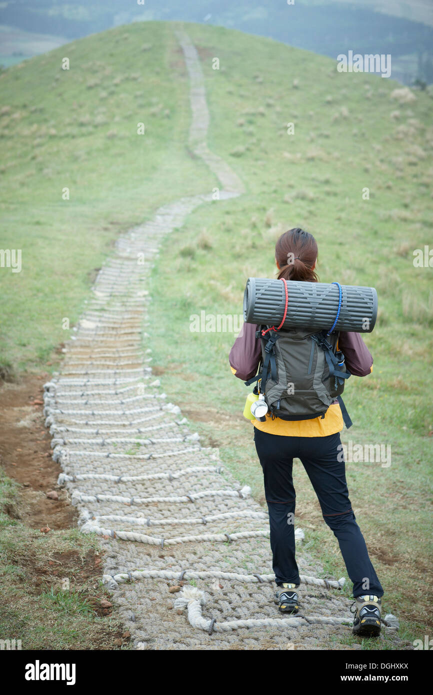 Woman hiking nature hi-res stock photography and images - Alamy