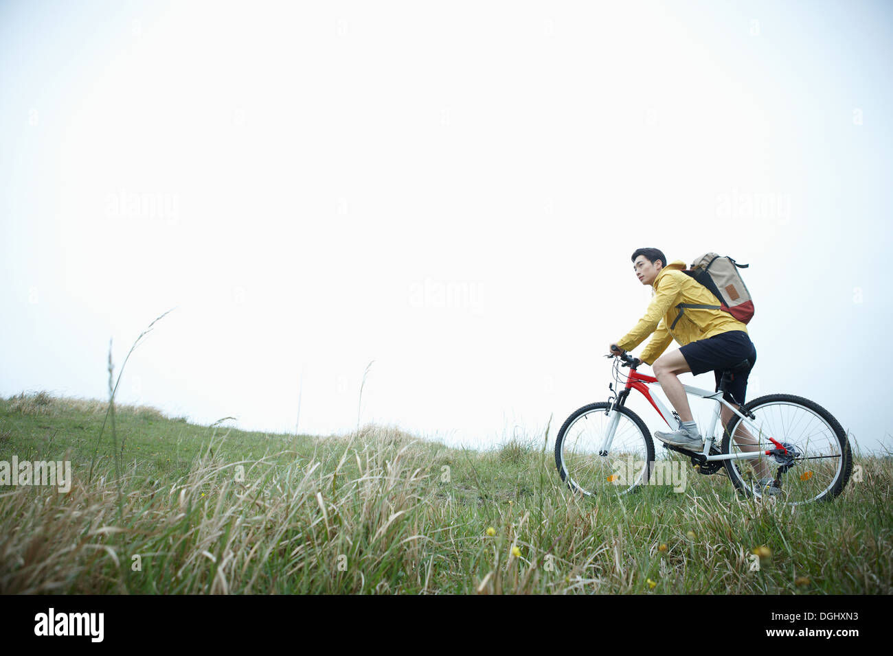 Man riding bike in nature hi-res stock photography and images - Alamy