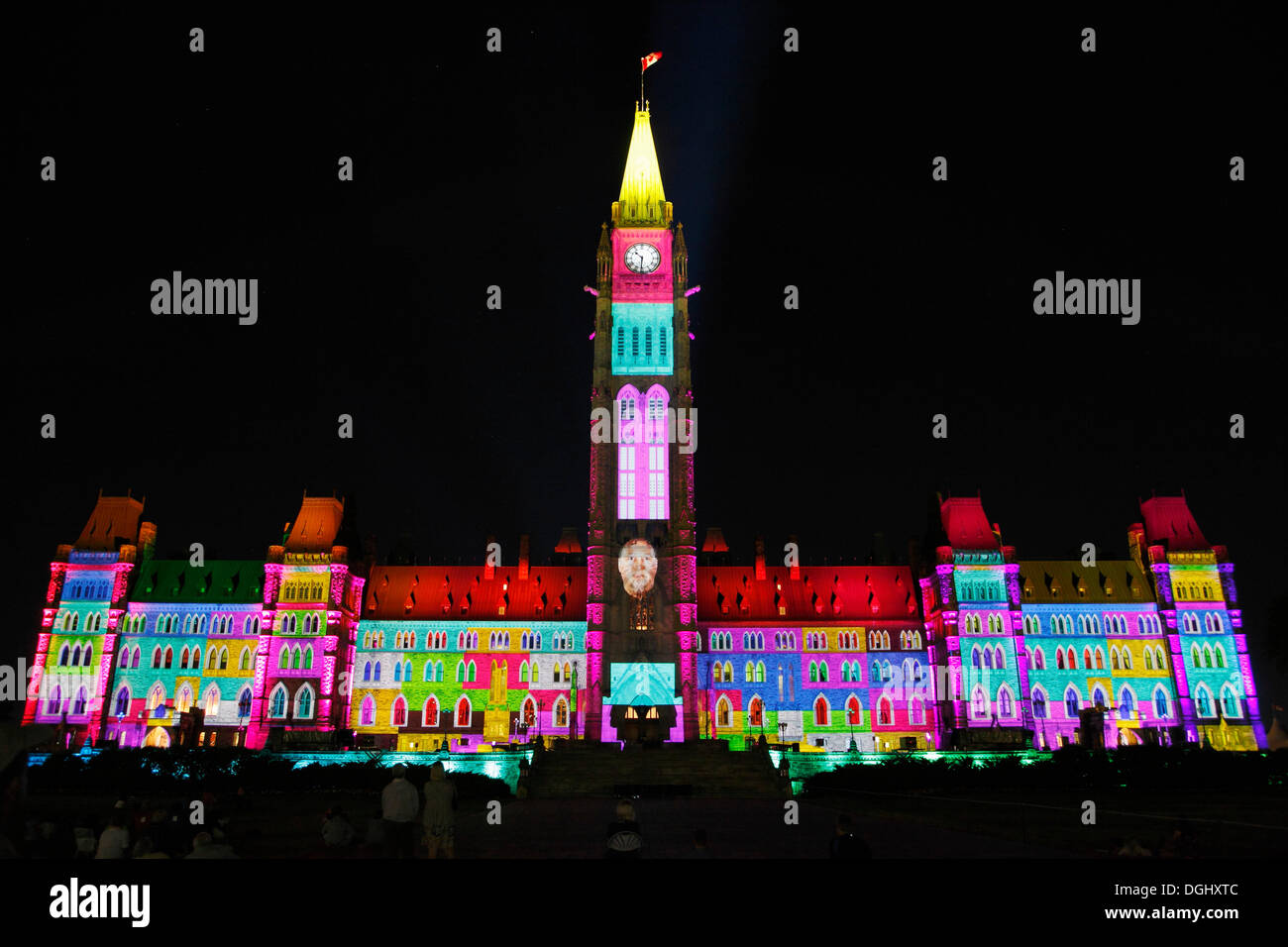 Light show on Parliament Hill, Ottawa, Ontario, Canada Stock Photo - Alamy