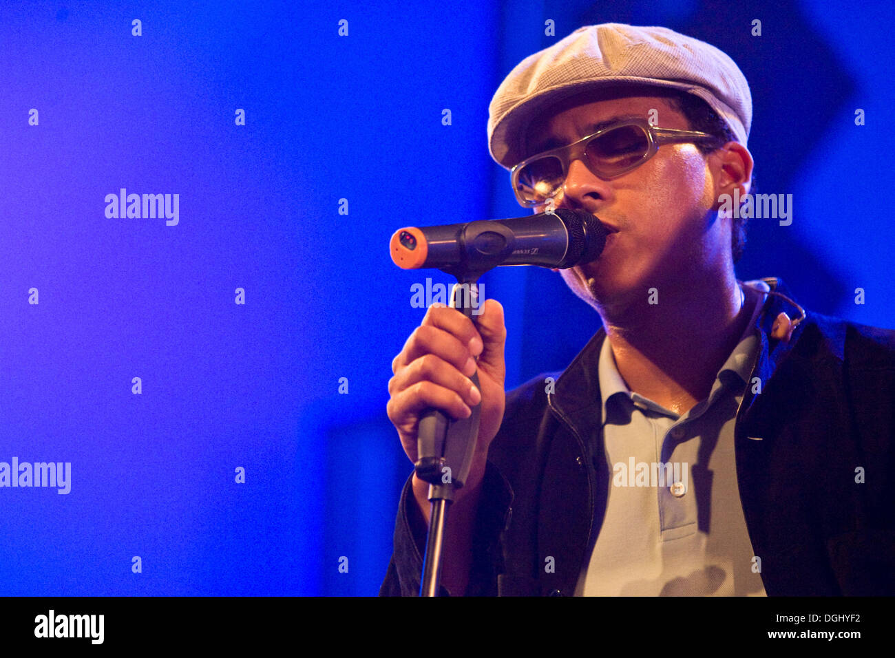Xavier Naidoo, singer of the German band Soehne Mannheims, live at the ...