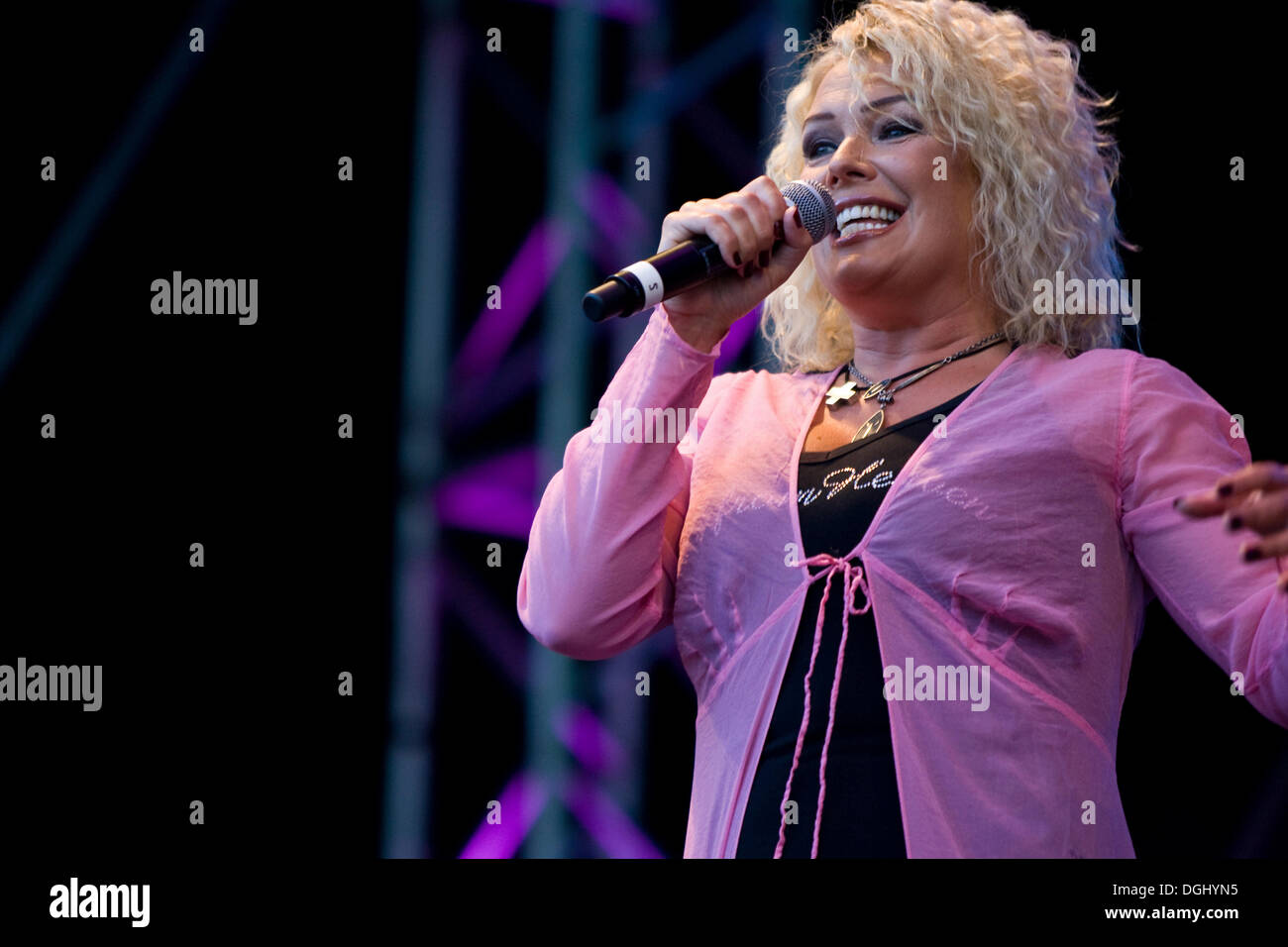 British singer Kim Wilde live at the Sommerabend Open Air on the ...