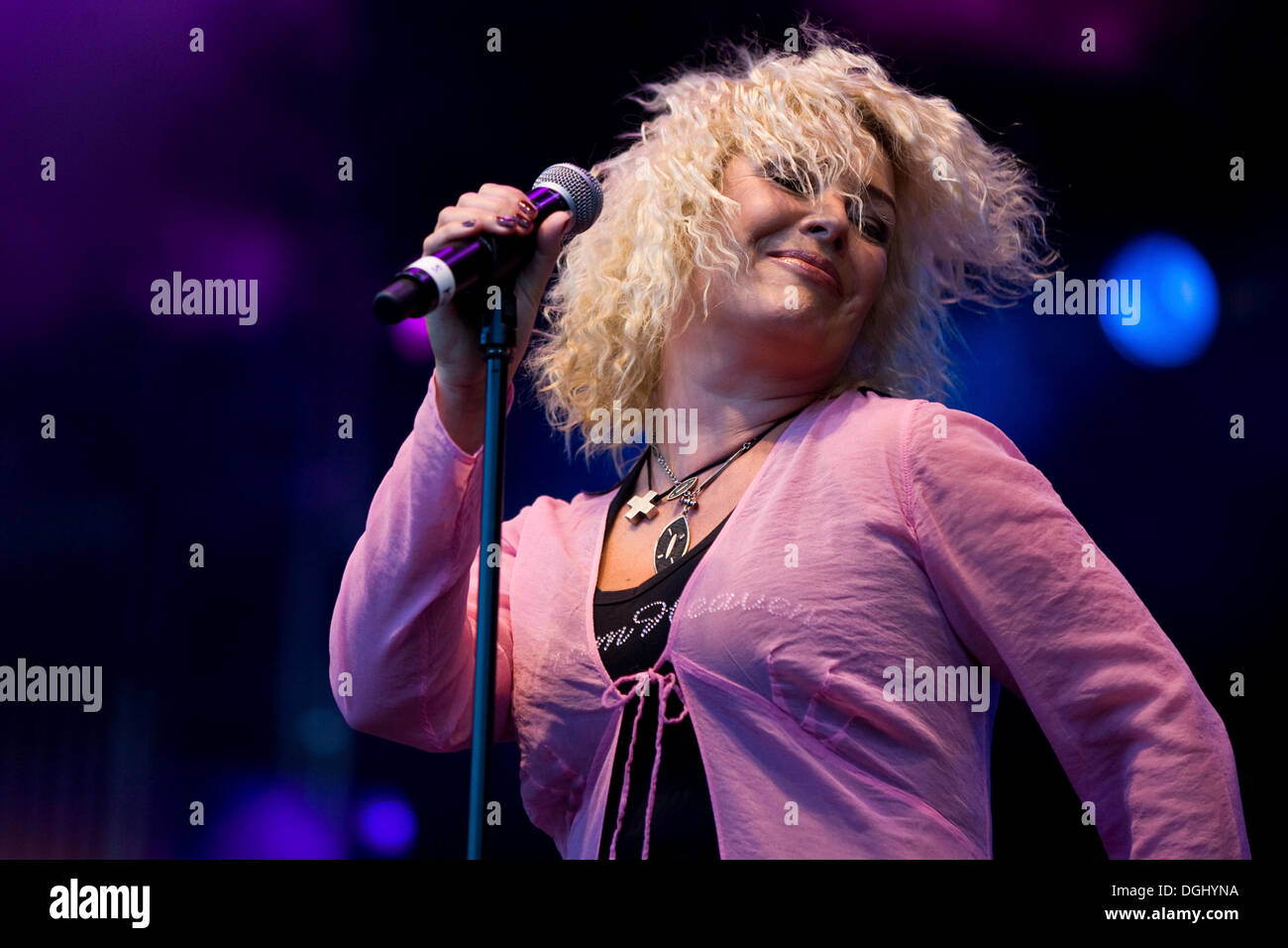 British singer Kim Wilde live at the Sommerabend Open Air on the ...