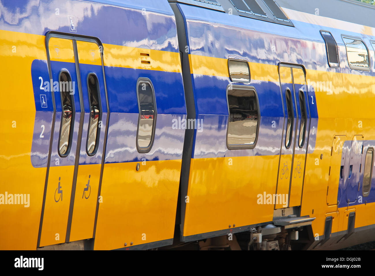 Modern railway train wagons Stock Photo - Alamy