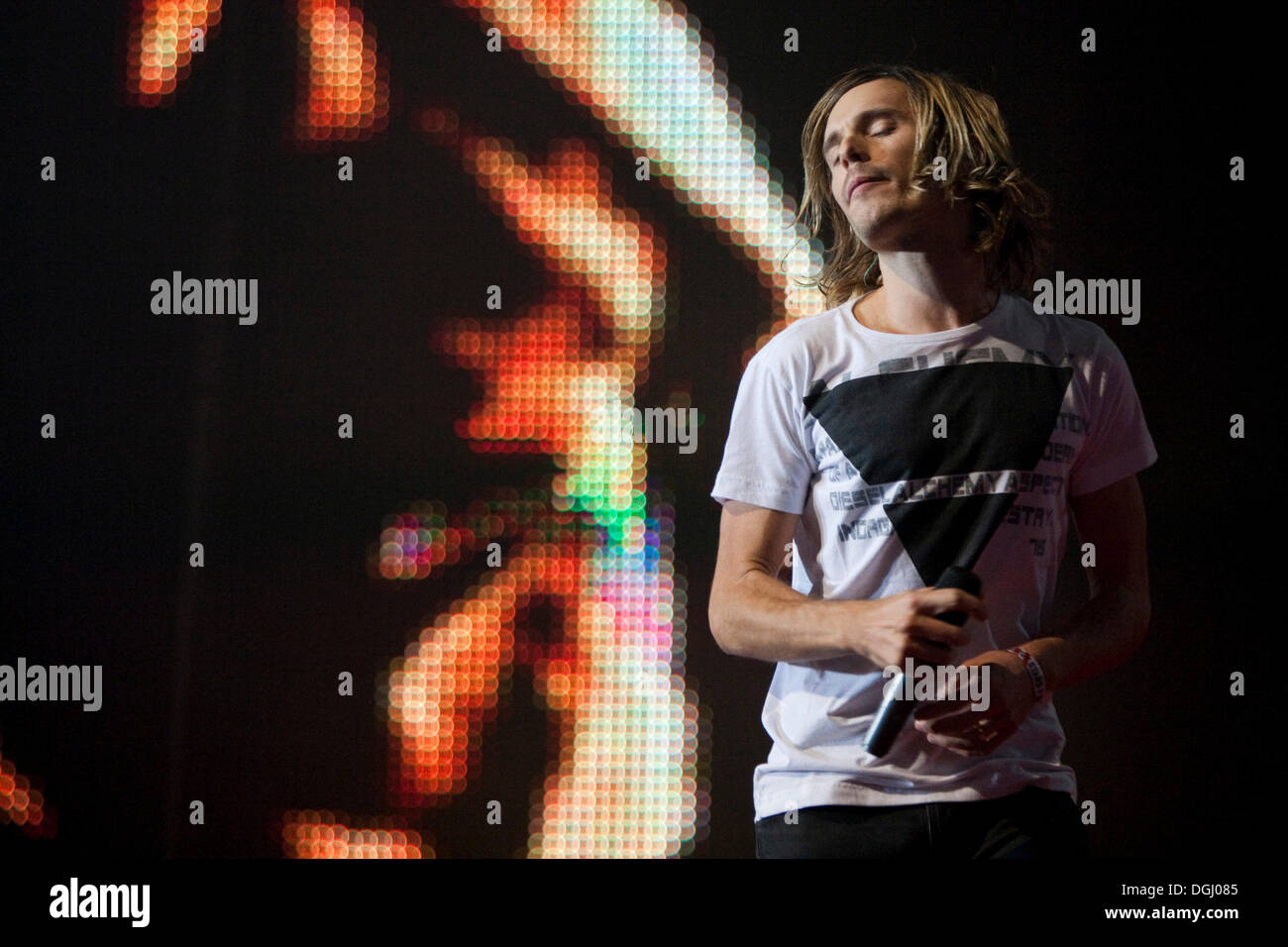 Adrian Sieber, singer and front man of the Swiss band Lovebugs live at ...