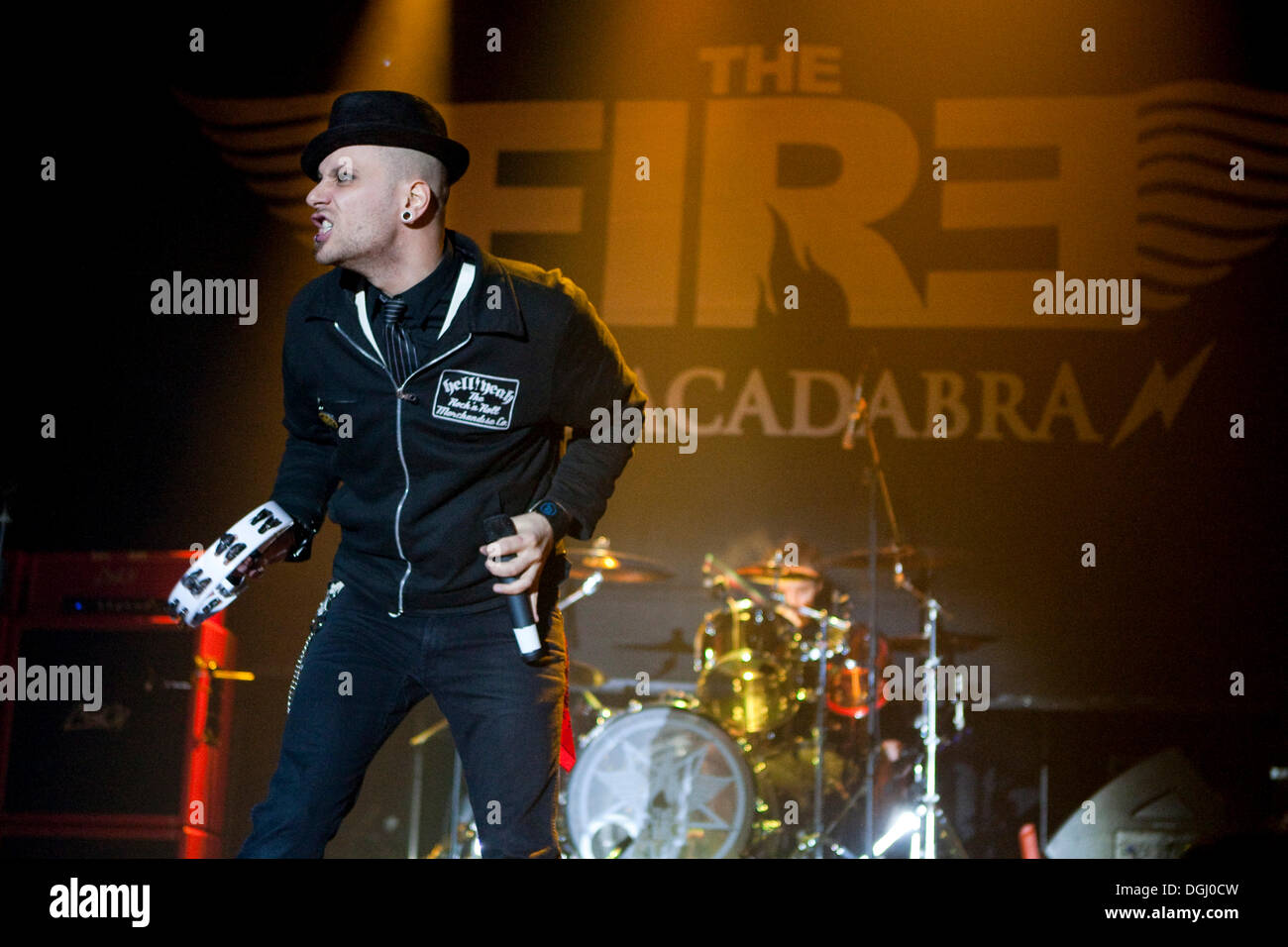 Singer and frontman Olly from the Italian rock band The Fire live at ...