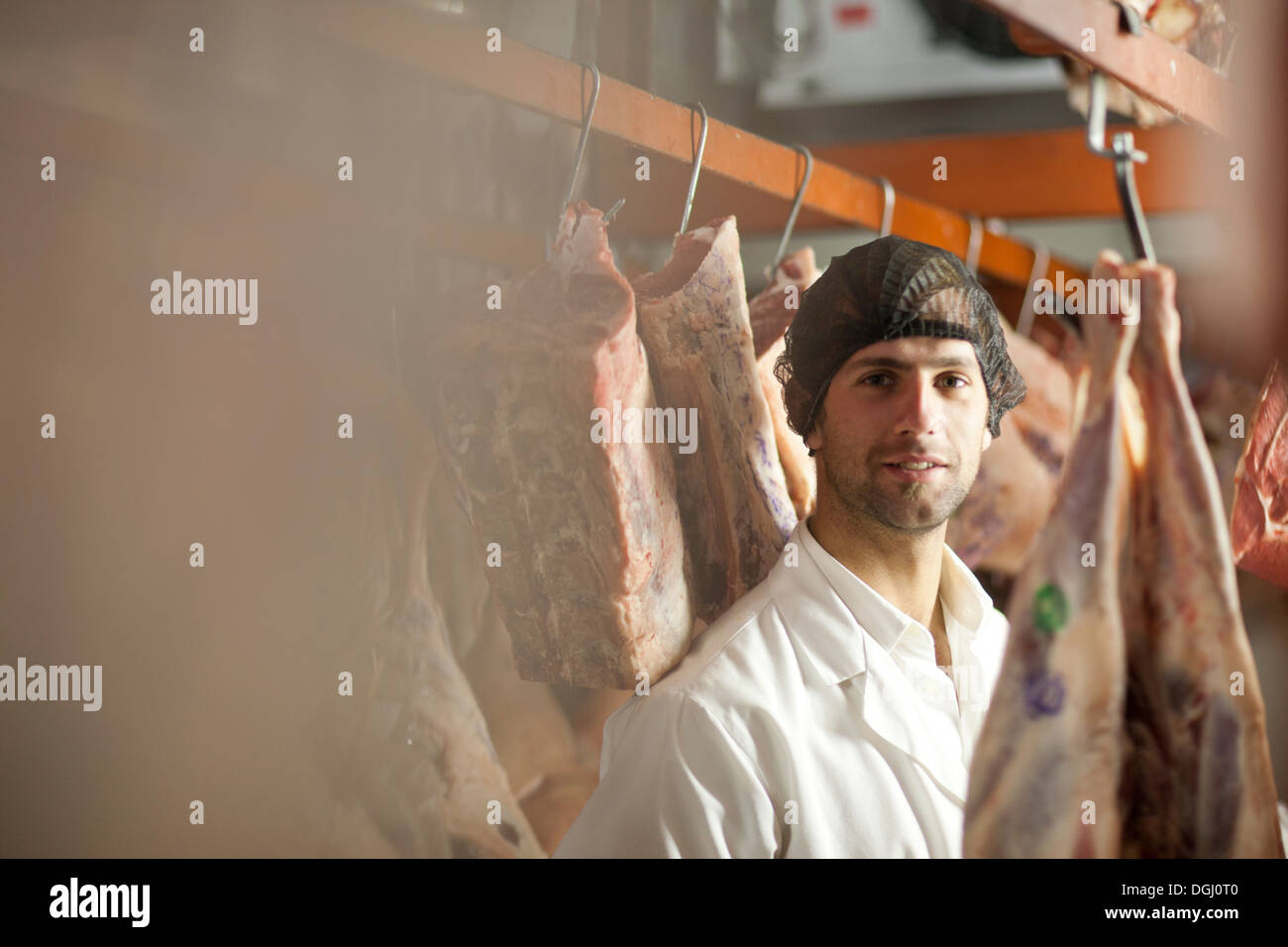 Portrait of butcher wearing hairnet hi-res stock photography and images ...