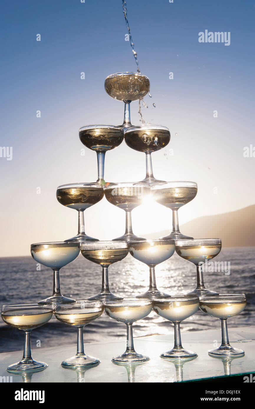 Wine Glass Pyramid 155 Drinking Glass Pyramid Stock Photos, High Res