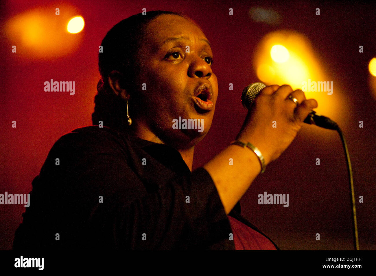 The British singer Sharon McPherson live in the Schueuer venue, Lucerne ...