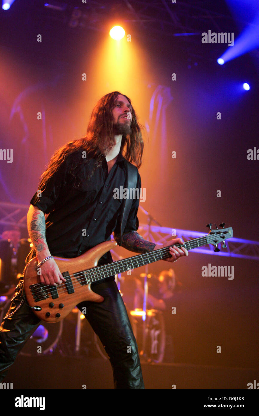 Fredrik Larsson, bassist of the Swedish power metal band Hammerfall ...
