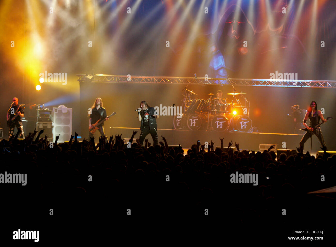 The Swedish power metal band Hammerfall live at the Rocksound Festival ...