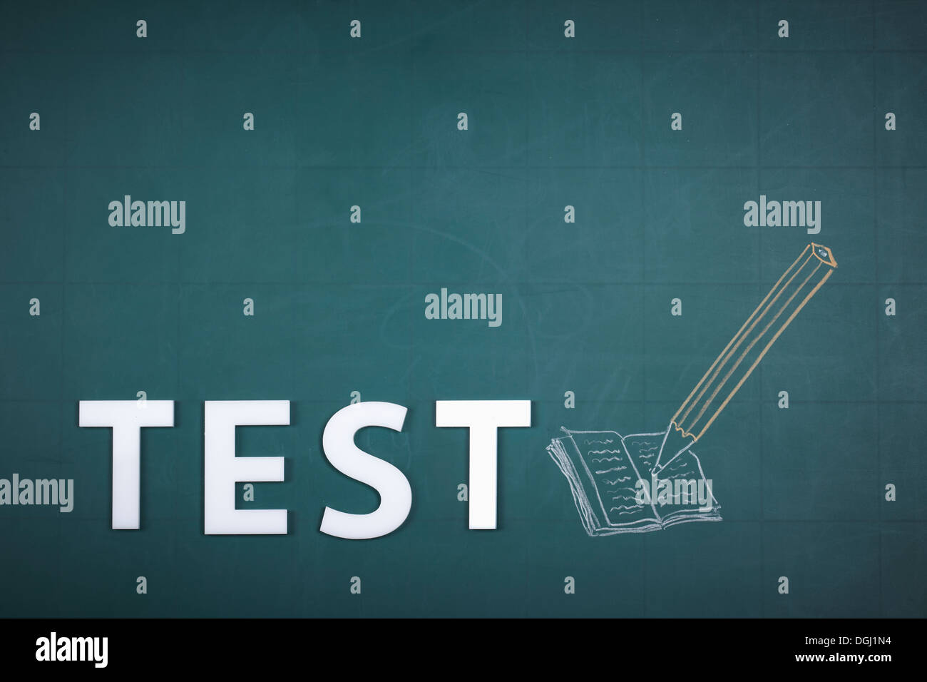 word test on a chalk board Stock Photo - Alamy