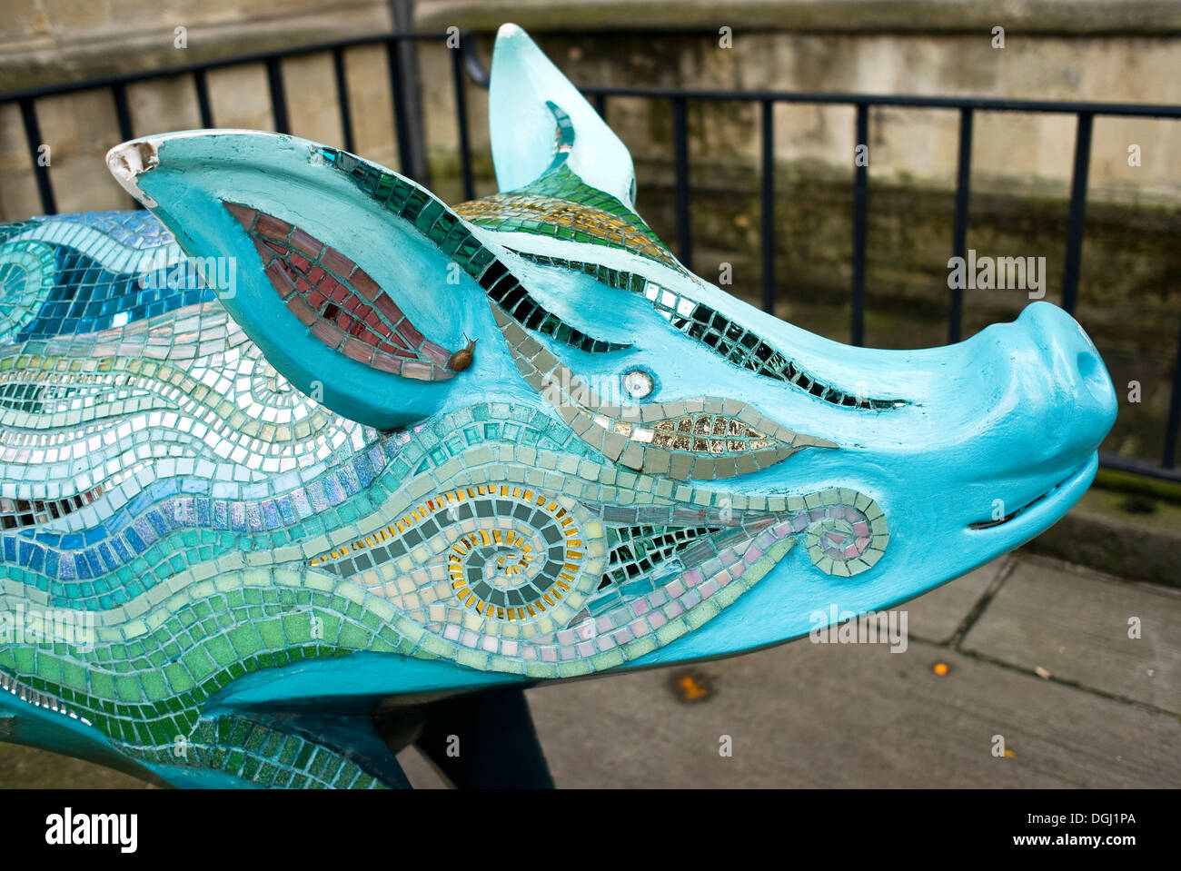 Ornamental painted pig on display in English city Stock Photo - Alamy