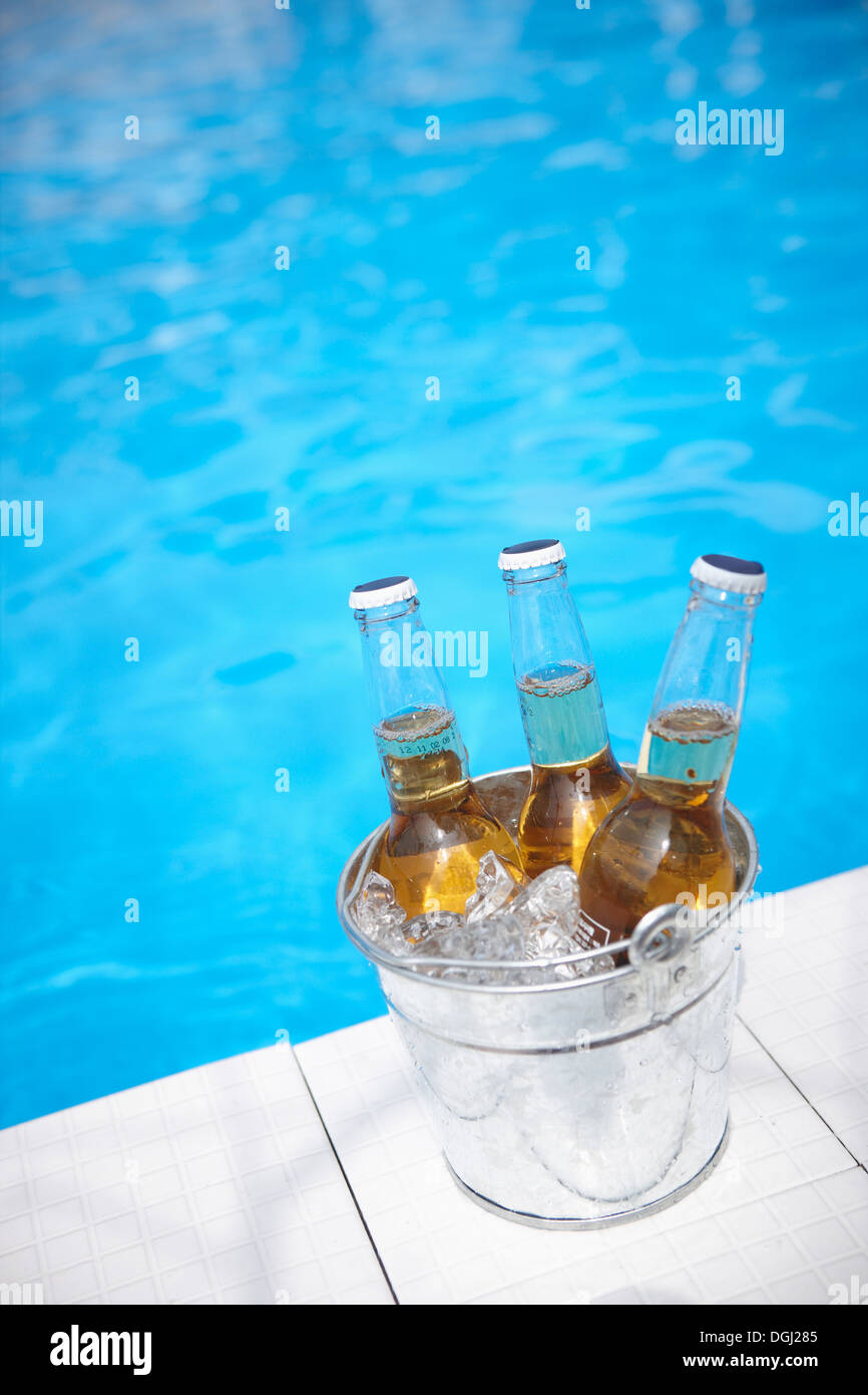 ice drinks next to the pool Stock Photo - Alamy