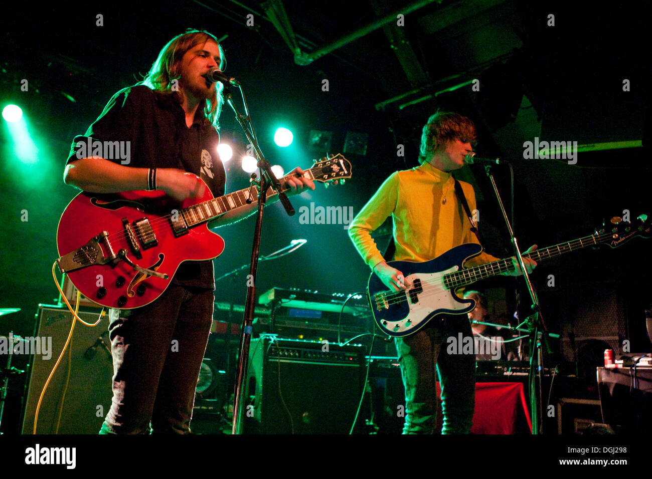 Singer Joachim Setlik and bassist David Blum of the Swiss pop band ...