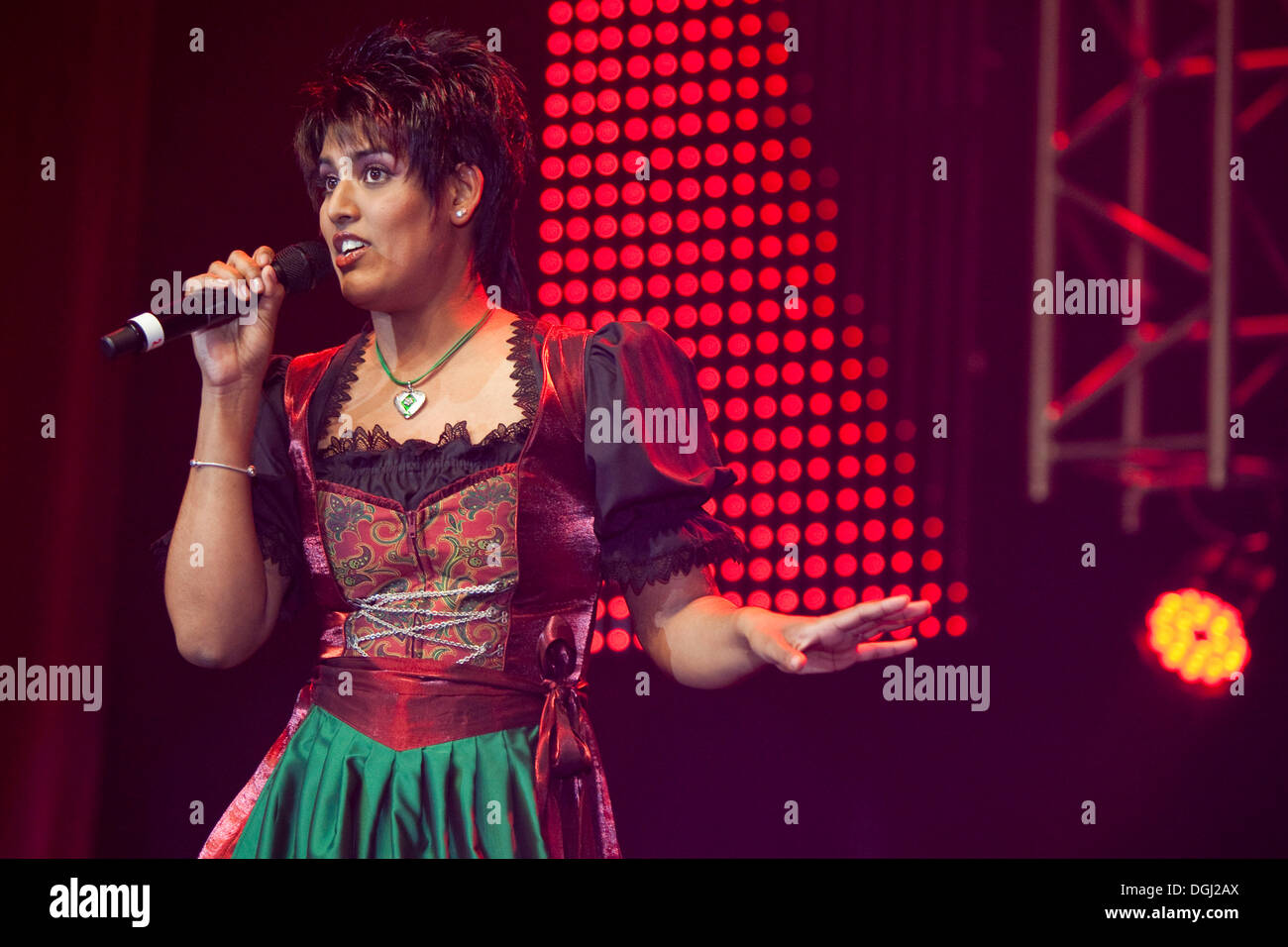 Swiss folk and pop singer Sarah-Jane performing live at the 10th ...