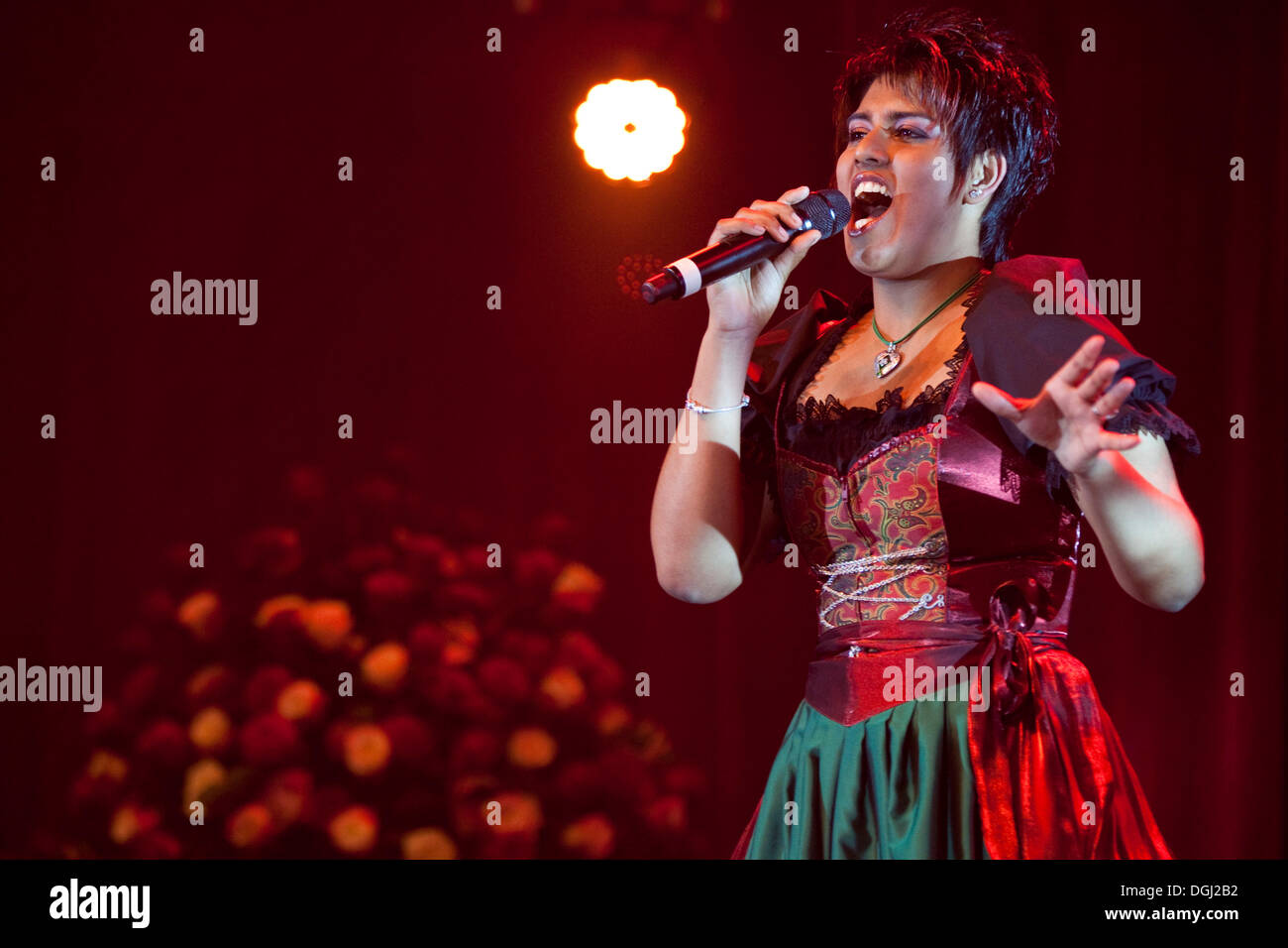 Swiss folk and pop singer Sarah-Jane performing live at the 10th ...