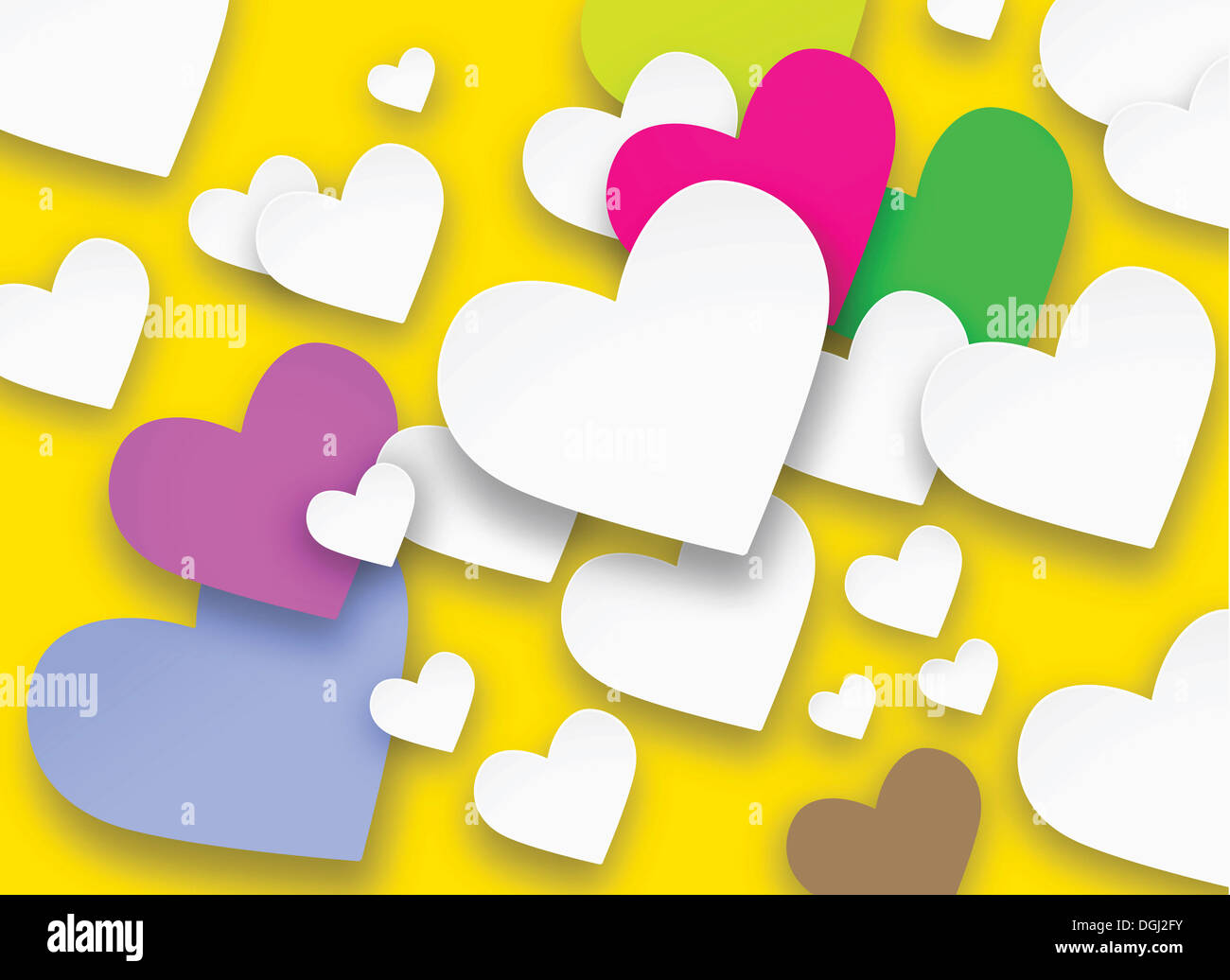 an illustration of different color hearts Stock Photo - Alamy