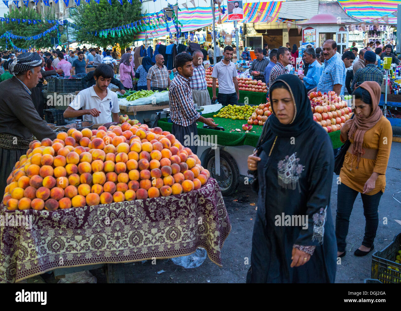 Fruit Market In The Street, Suleymanyah, Kurdistan, Iraq Stock Photo ...