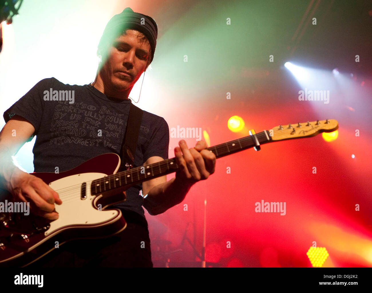Luk Zimmermann, guitarist of Swiss pop band "Lunik" live at the ...