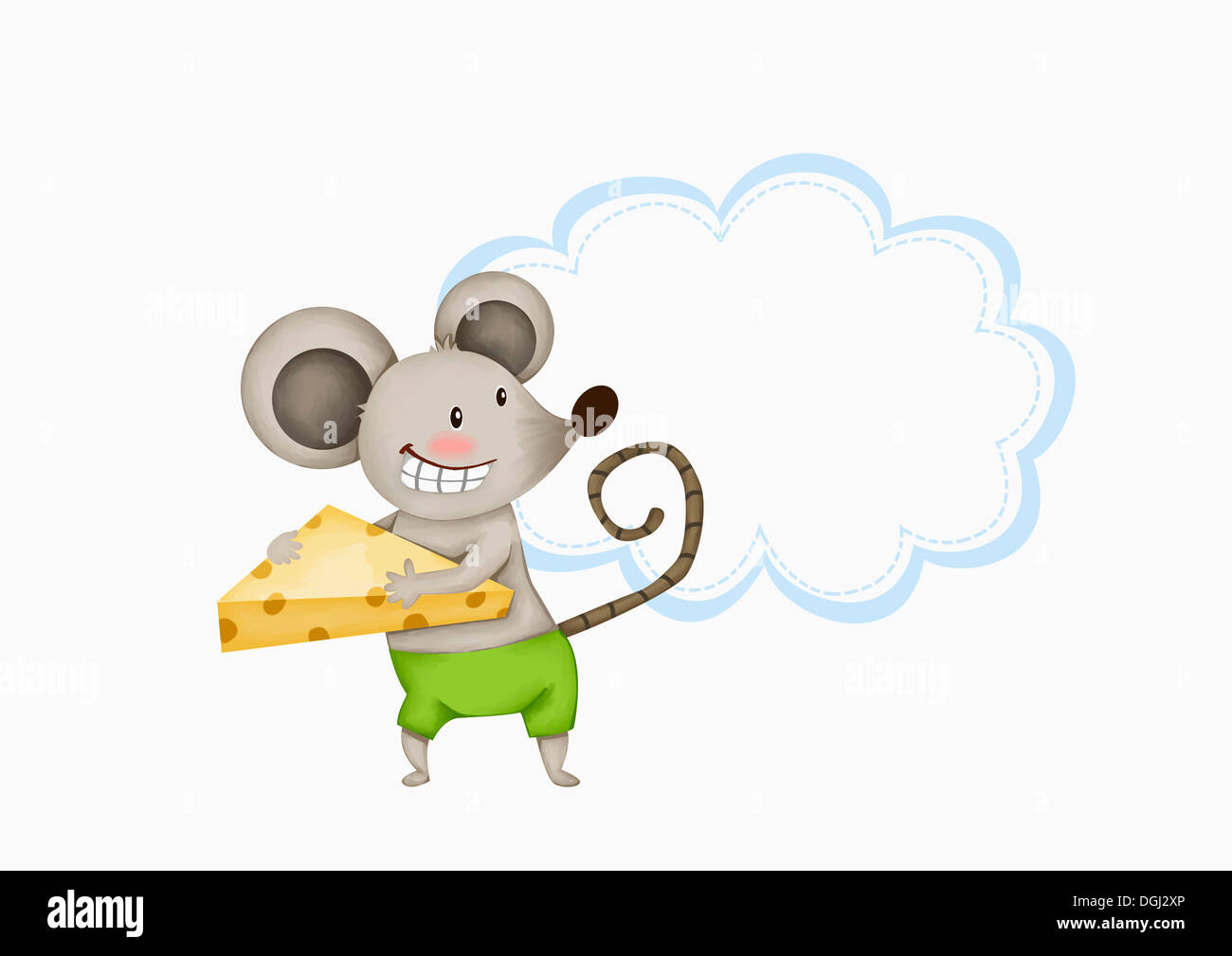 an illustration of a mouse holding cheese Stock Photo - Alamy