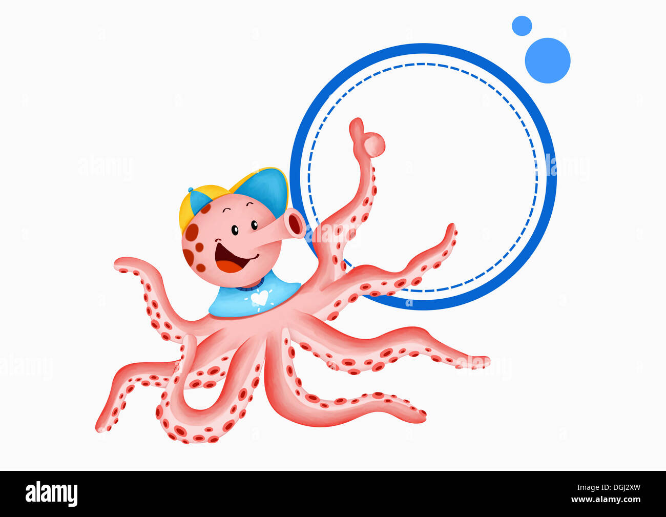 an illustration of a octopus and a ball Stock Photo - Alamy